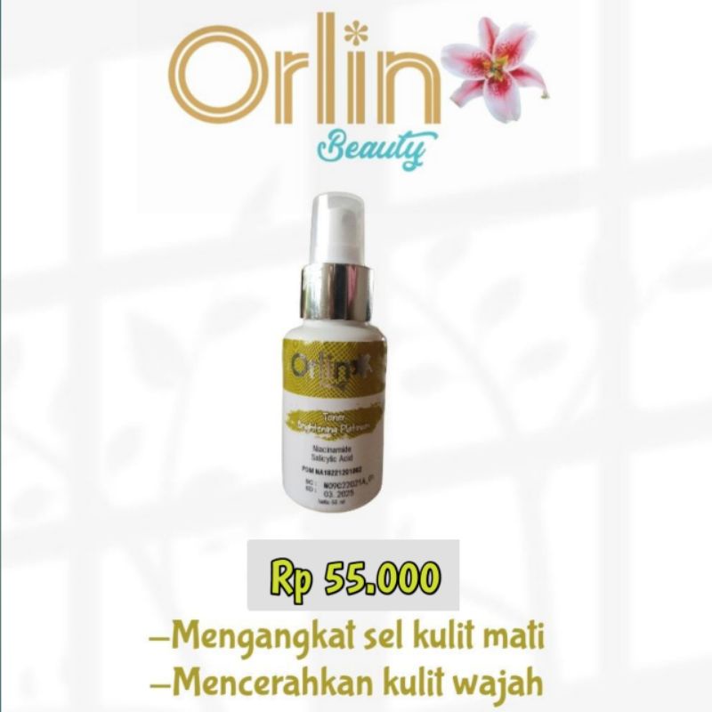Jual Ecer New Toner Brightening Platinum Orlin Beauty BPOM | Shopee ...