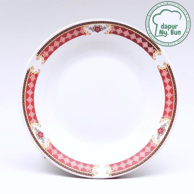 Jual Piring Makan Motif Kotak Merah / Ukuran 23cm / Piring Besar ...