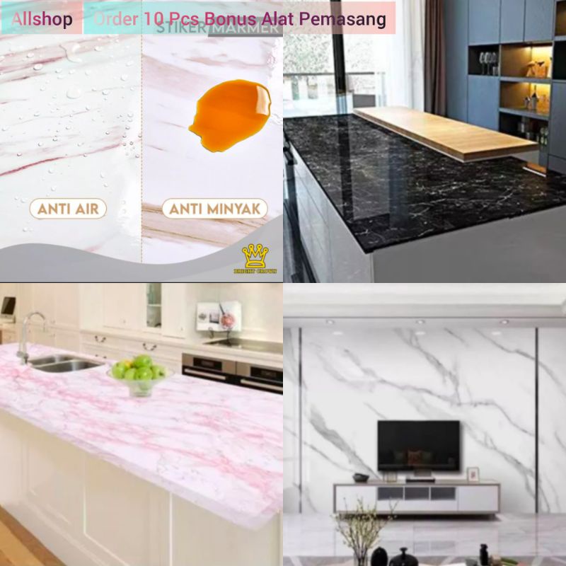 Jual Wallpaper Marmer Tekstur Tebal Pelapis Lemari Meja Kayu Kaca ...