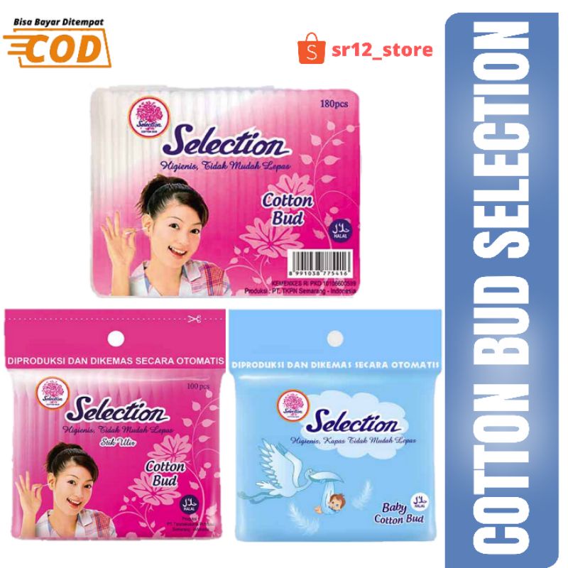 Jual SELECTION COTTON BUD / KAPAS STIK ULIR BABY / CUTTON BUD 100pcs ...