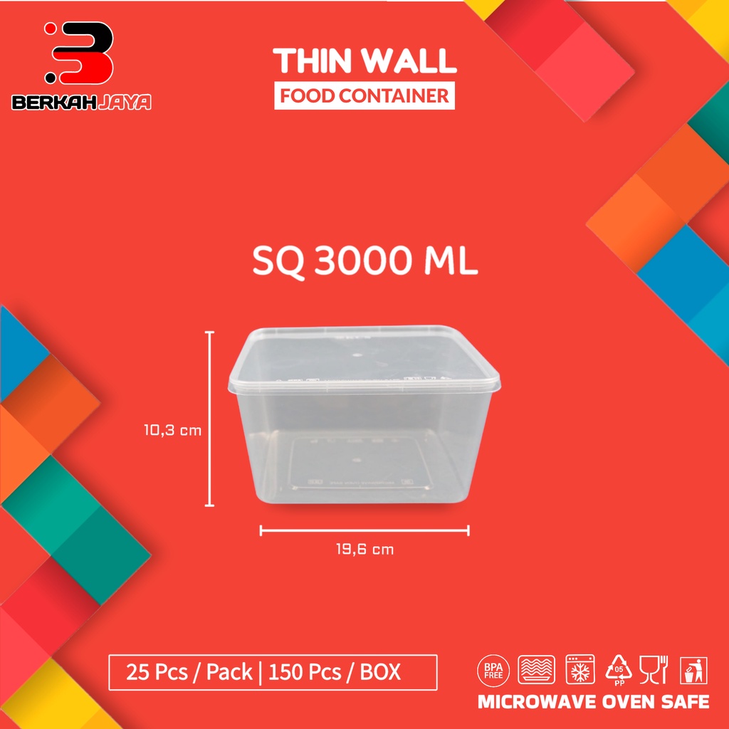 Jual Thinwall Kotak Makanan Food Container Box 3000ml Murah
