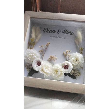 Jual bingkai 3D ,custome mahar rustik frame wedding, bunga kering ...