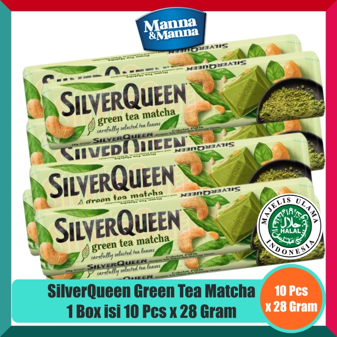 Jual Cokelat SilverQueen Green Tea Matcha 28 Gram - 1 Box isi 10 Pcs ...