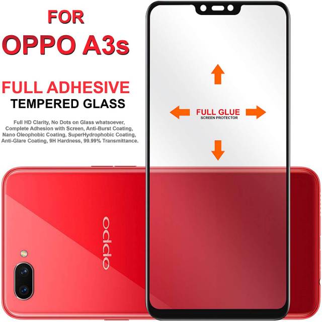 Jual Oppo A3S - Tempered Glass Full Screen - Anti Gores Kaca Berwarna ...