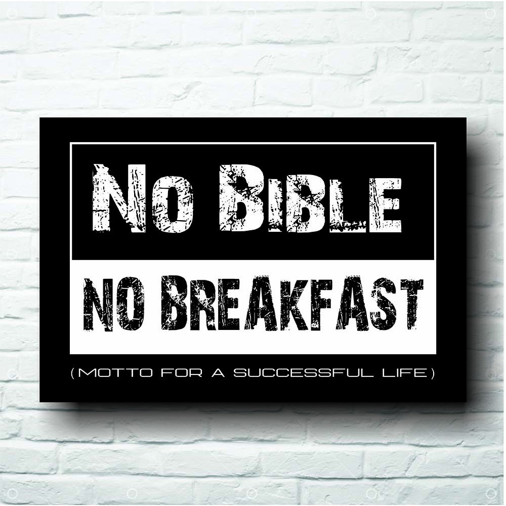 Jual Pajangan Dinding Sign Board No Bible No Breakfast 20x 30 cm MDF ...