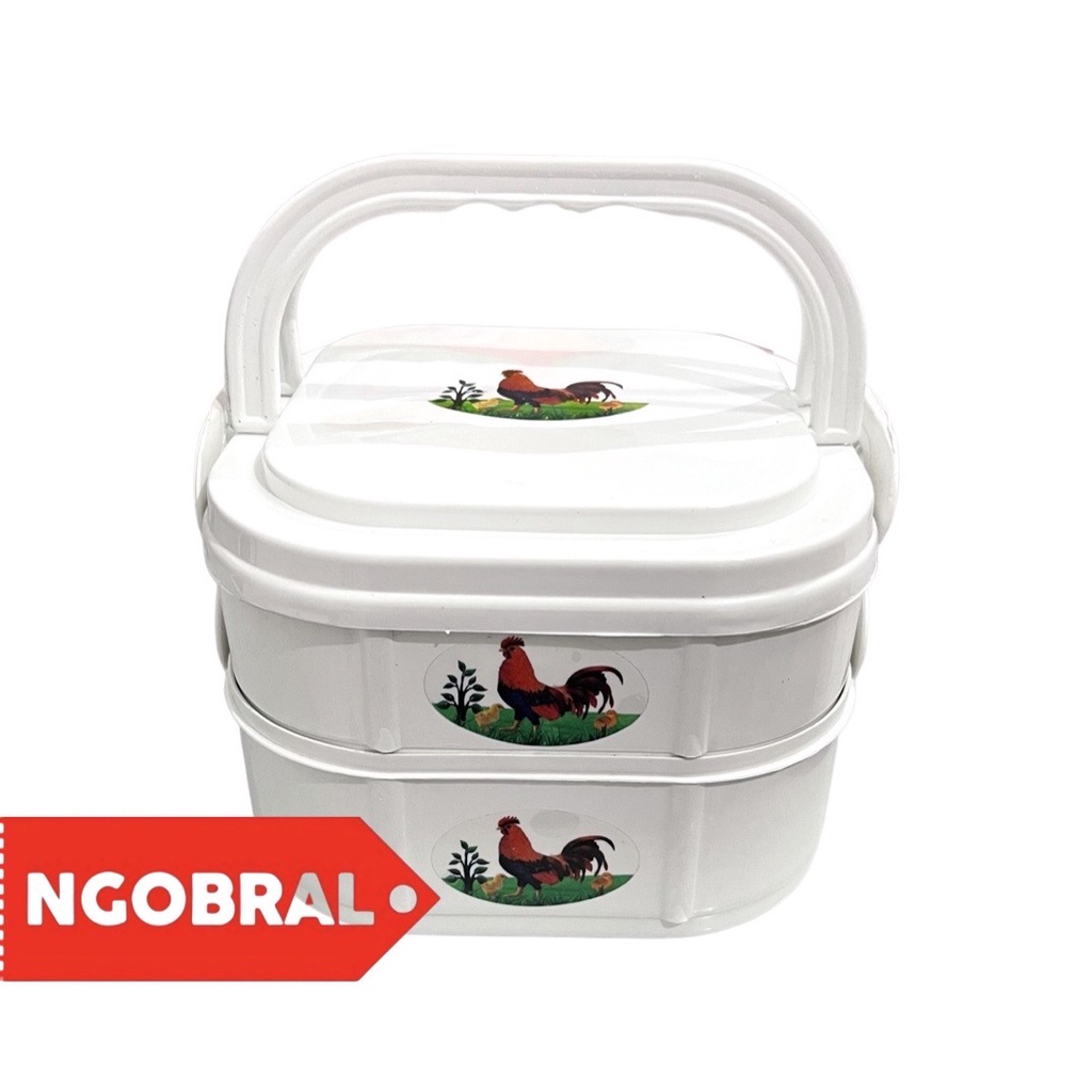 Jual RANTANG SUSUN 2 SEKAT PLASTIK KOTAK MAKAN PIKNIK RANTANG KONDANGAN ...