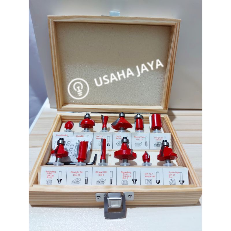Jual Mata Router / Mata Profil Kayu / Mata Trimer Set 12PCS Indonesia ...