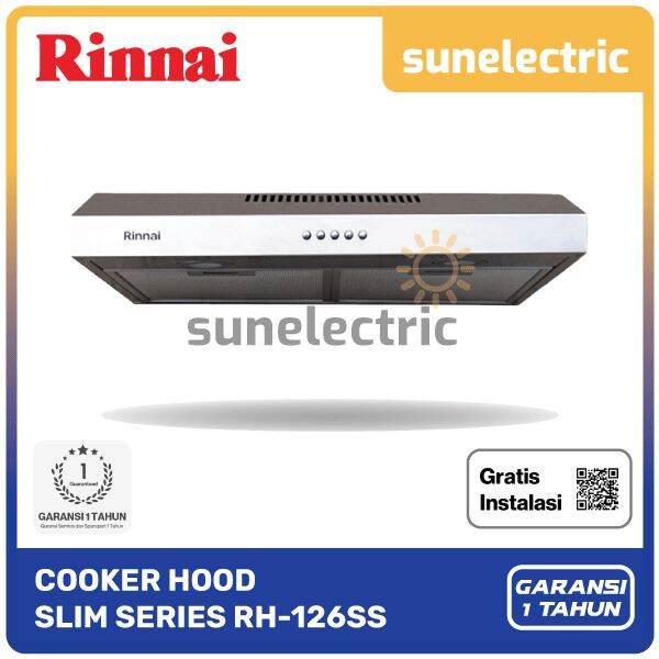 Jual Rinnai Cooker Hood RH-126 SS Stainless Steel Slim Series Penghisap ...