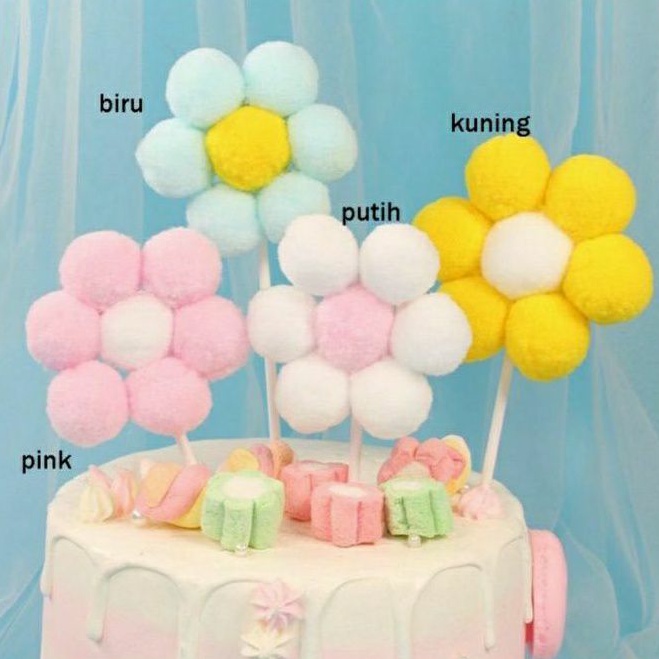 Jual Cake Topper Bunga Warna Warni - Dekorasi Kue Ulang Tahun | Shopee ...