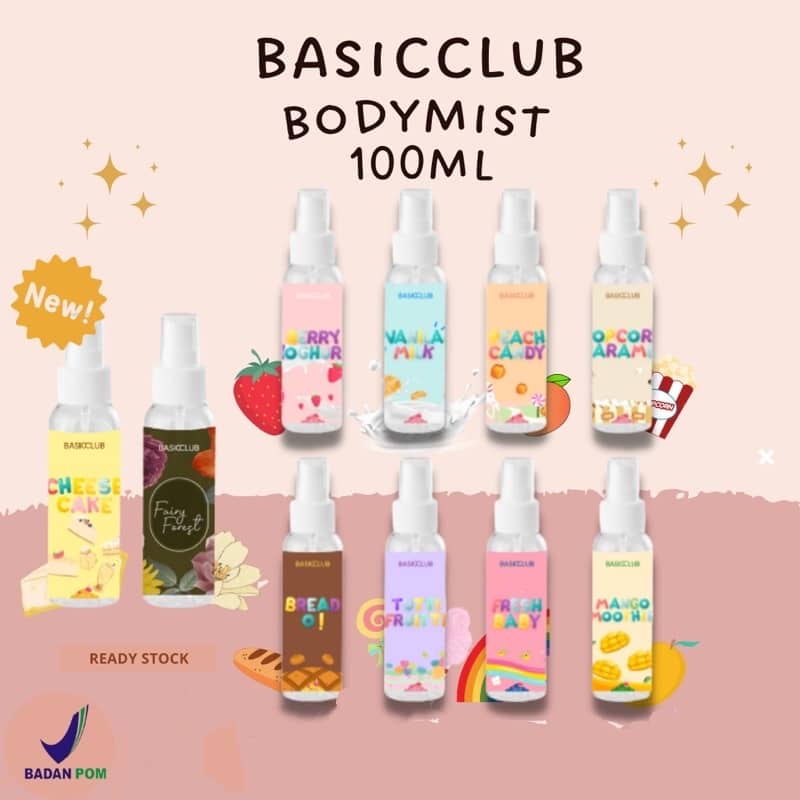 Jual BASICCLUB BODYMIST BPOM 100ml by GEAMOORE / GEAMORE WITH MILK SCENT / BASIC CLUB BODY MIST ...