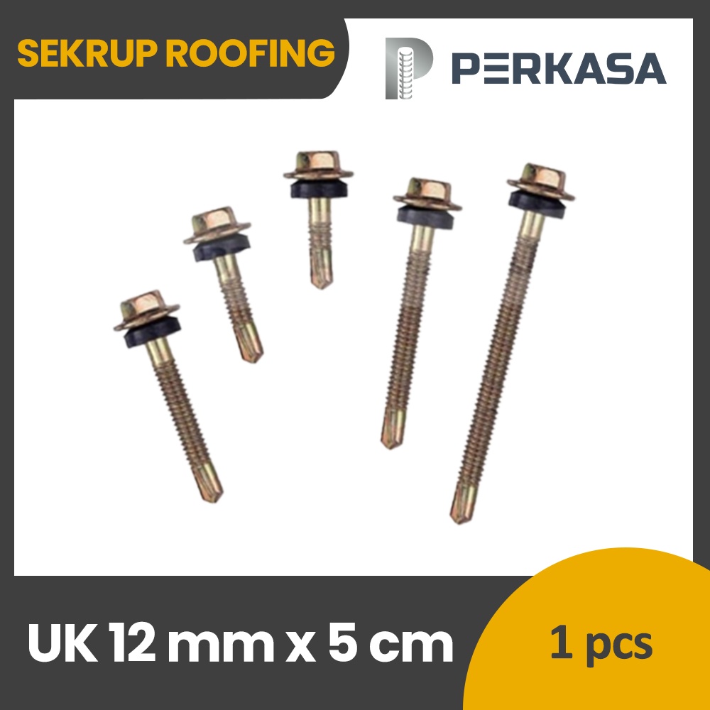Jual Sekrup Roofing Baja Ringan 12 mm x 5 cm Terdapat Karet Anti Panas ...
