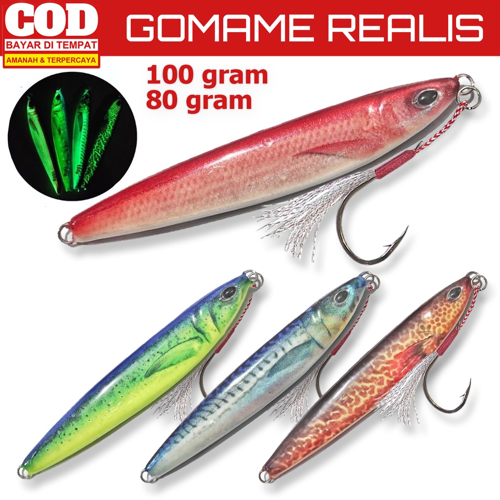 Jual Metal Jig 80g 100g Body S Realis Glow in The Dark Mirip Gomame | Shopee Indonesia
