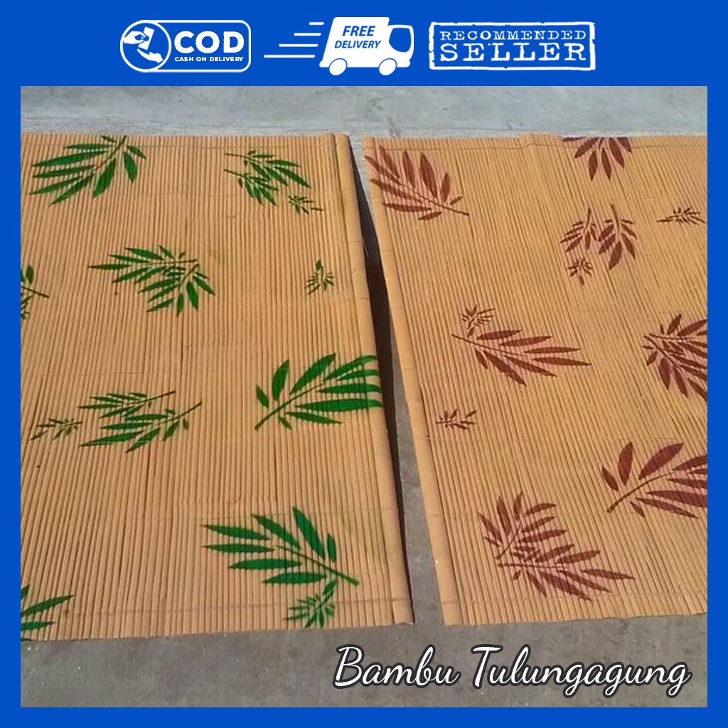 Jual Tirai bambu motif bunga atau daun / Keray Lampit 1 X 2 meter MURAH ...