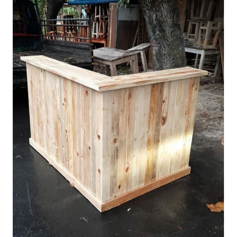 Jual MEJA KASIR / MEJA BAR LETTER L KAYU JATI BELANDA | Shopee Indonesia