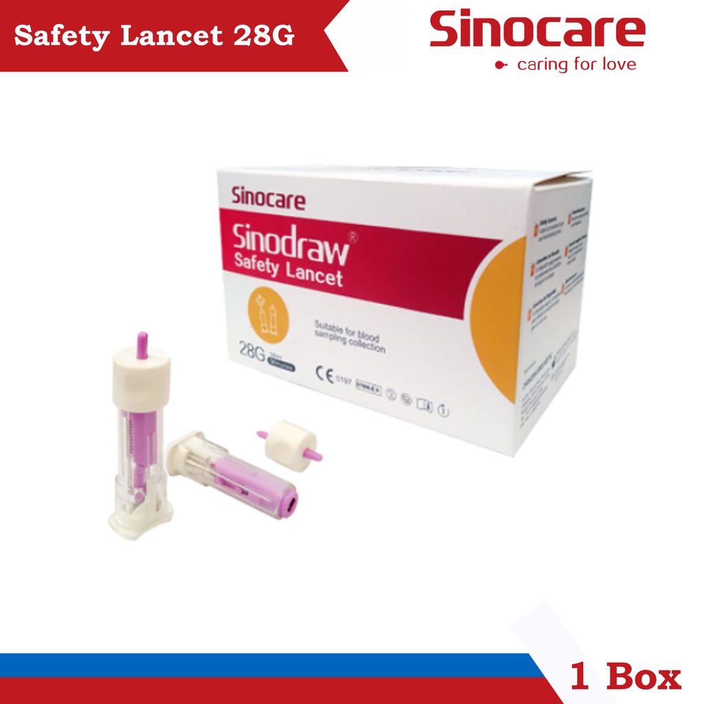 Jual Sinocare Safety Lancet 28G (50 pcs) | Shopee Indonesia