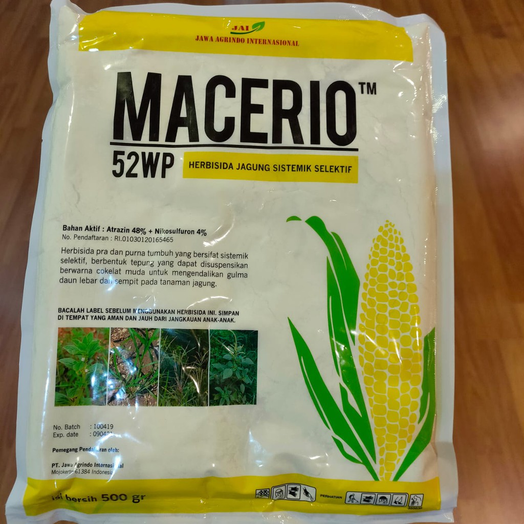 Jual MACERIO 52 WP 500gram Herbisida Atrazin 48% + Nikosulfuron 4% ...