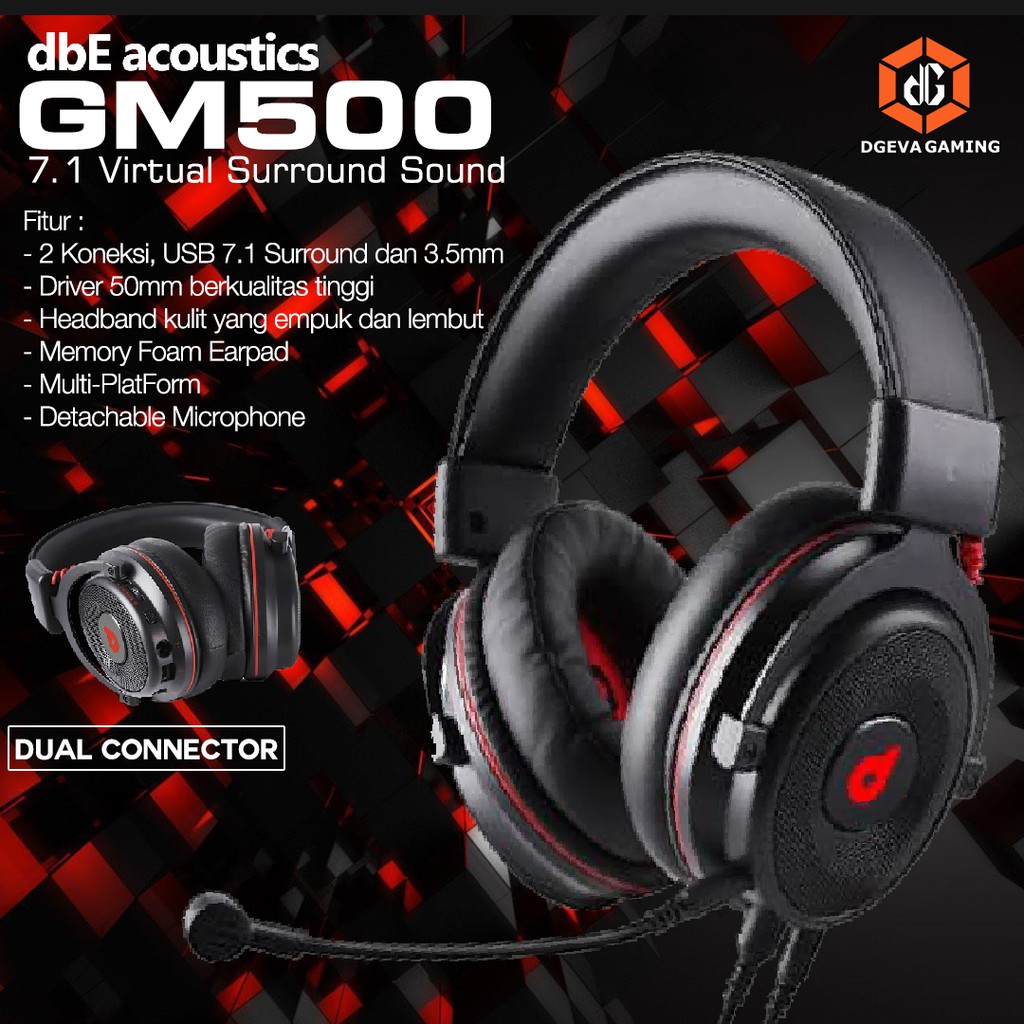 Jual dbE Acoustics GM500 7.1 Surround Sound Headset Gaming Indonesia|Shopee Indonesia