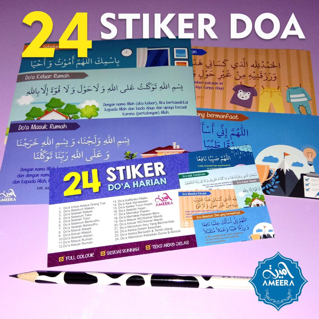 Jual PROMO!!! 24 STIKER DOA HARIAN ANAK MUSLIM BARU MURAH | Shopee ...