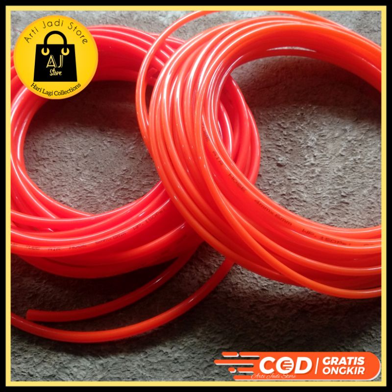 Jual Selang Angin Polyurethane PU Selang Kompresor 4 × 6mm & 5 × 8mm Meteran | Shopee Indonesia