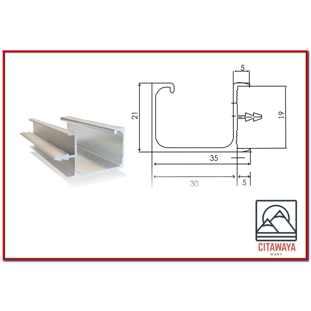 Jual Aluminium Profile Handle Frame Kaca SH 38 TSM 300 cm | Shopee ...