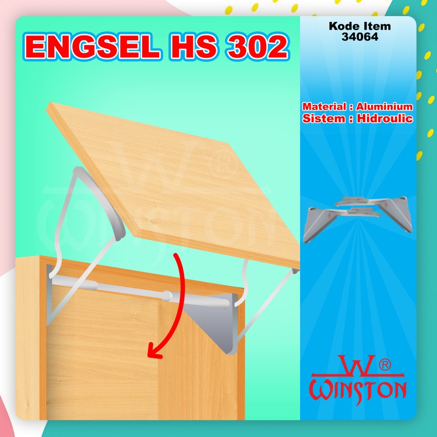 Jual Engsel Lift Up & Down Winston HS 302 for Cabinet Panel 45-60cm x ...