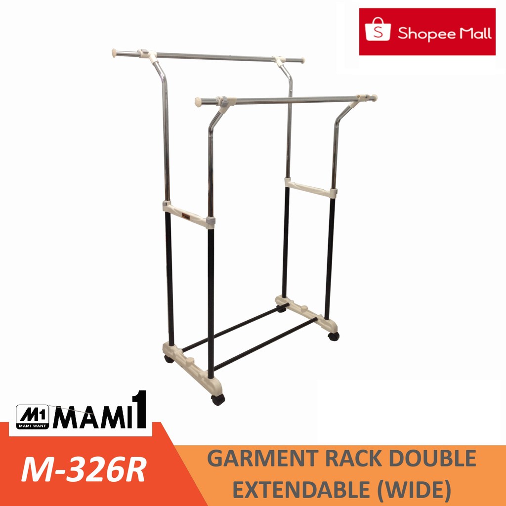 Jual MAMI1 M-326R Garment Rack Double Extendable (Wide) | Shopee Indonesia