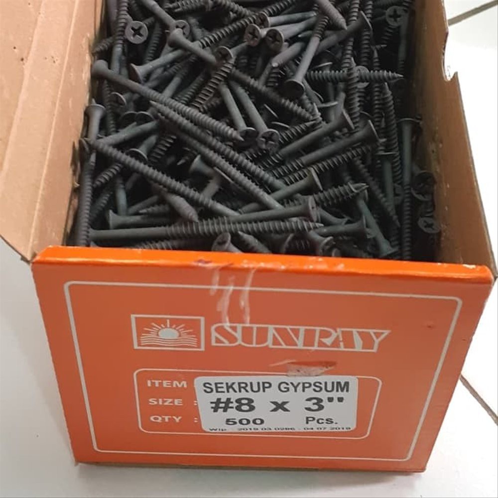 Jual Sekrup/ Baut/ Skrup Gypsum Hitam 7 cm 3" x 8 per 1 Dus | Shopee ...