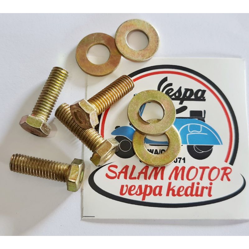 Jual baut plat spion vespa klasik baut breket spion vespa super sprint px ps pts spartan bajaj ...