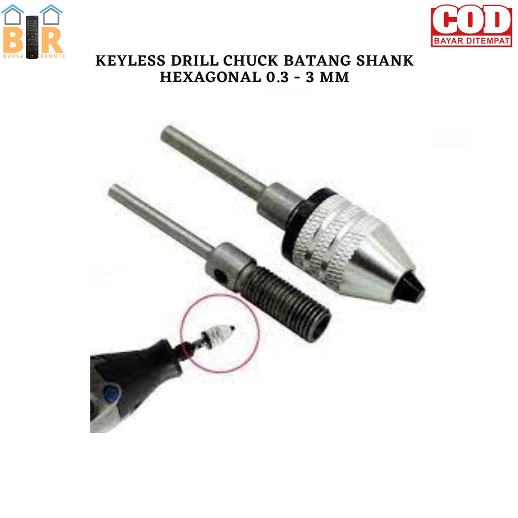 Jual MATA BOR DRILL CHUCK BIT KEYLESS DRILL CHUCK BATANG SHANK ...