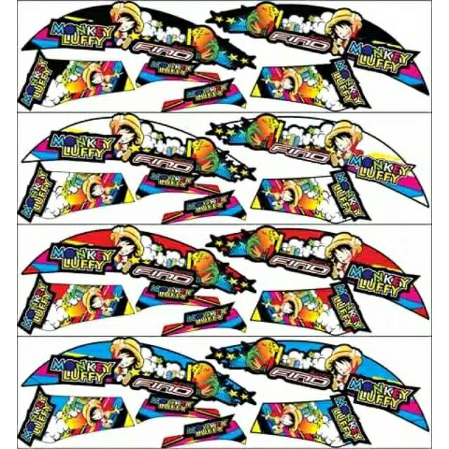 Jual Striping variasi stiker lis bodi Fino fi injeksi motif one piece ...