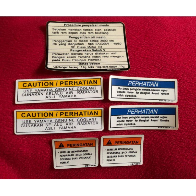 Jual Stiker Sticker Prosedure Caution Perhatian Komplit | Shopee Indonesia