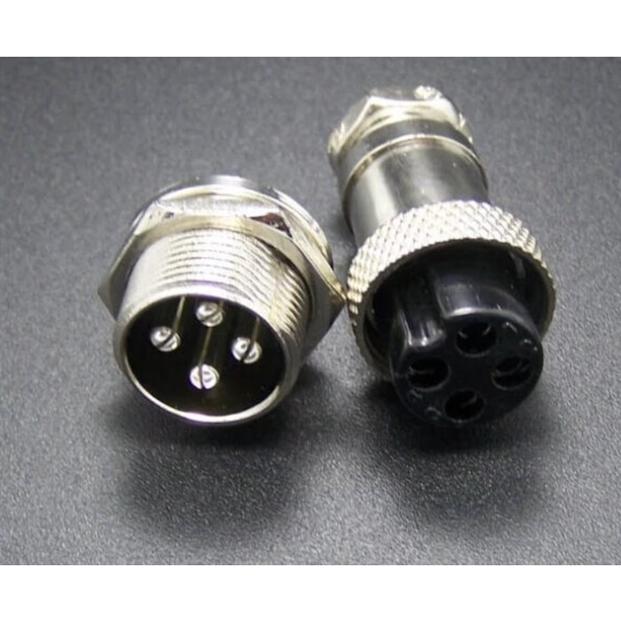 Jual GX16 4p Jack Aviation Plug Socket Konektor GX-16 16mm soket 4 p ...