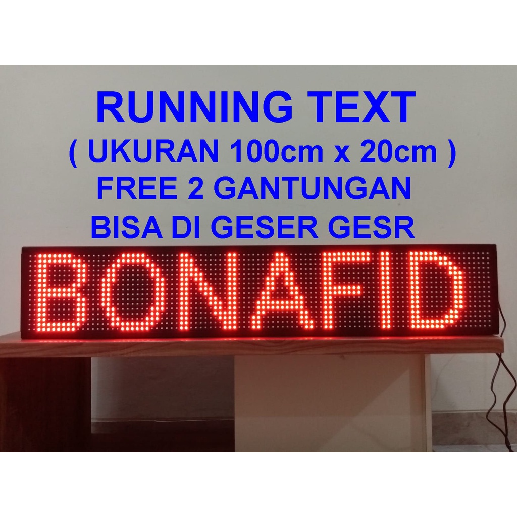 Jual LED Running Text OUTDOOR, MERAH 100 cm x 20 cm + WIFI 100cm x 20cm ...