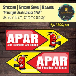 Jual Sticker Stiker Sign Rambu K3 Penunjuk Arah Lokasi APAR - Uk. 30x10 ...