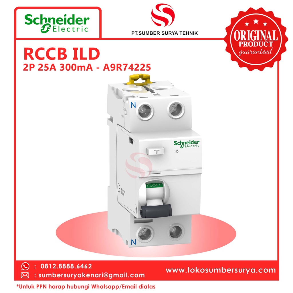 Jual RCCB iLD 2P 25A 300mA A9R74225 Schneider | Shopee Indonesia
