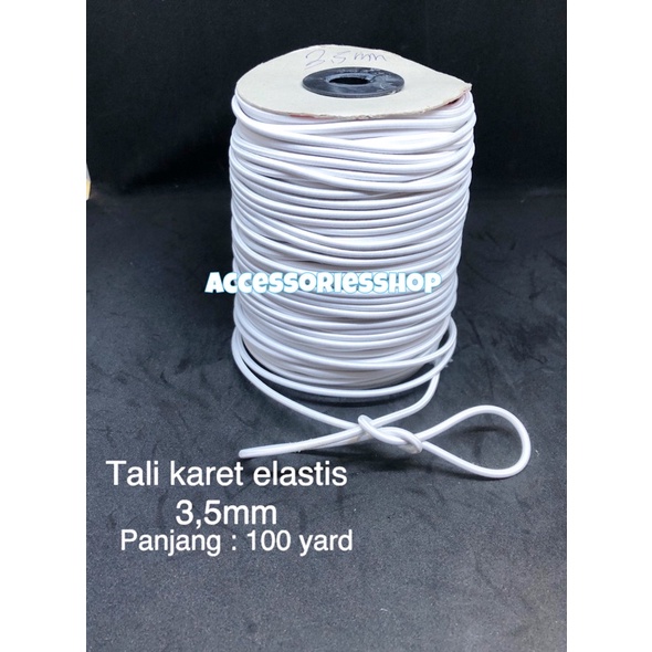 Jual Tali karet elastis 3,5mm PUTIH - 1Roll | Shopee Indonesia