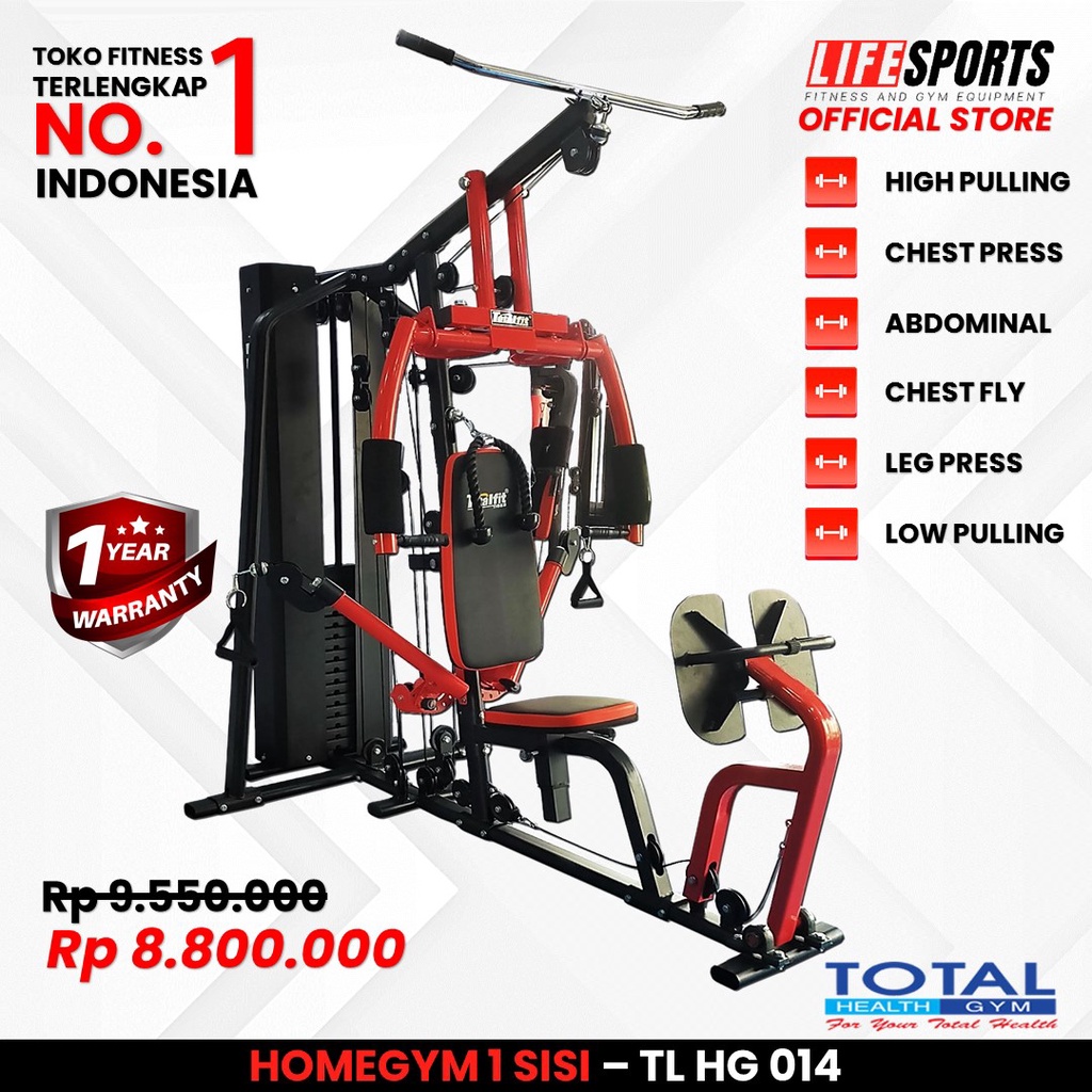 Jual TOTAL HEALTH GYM - New Alat Olahraga Sport Multifungsi Smith ...