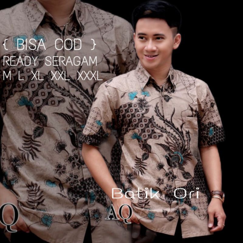Jual BAJU BATIK PRIA REGULER MODERN LENGAN PENDEK OB 514 SIZE M L XL XXL XXXL BATIK PRIA KANTOR ...