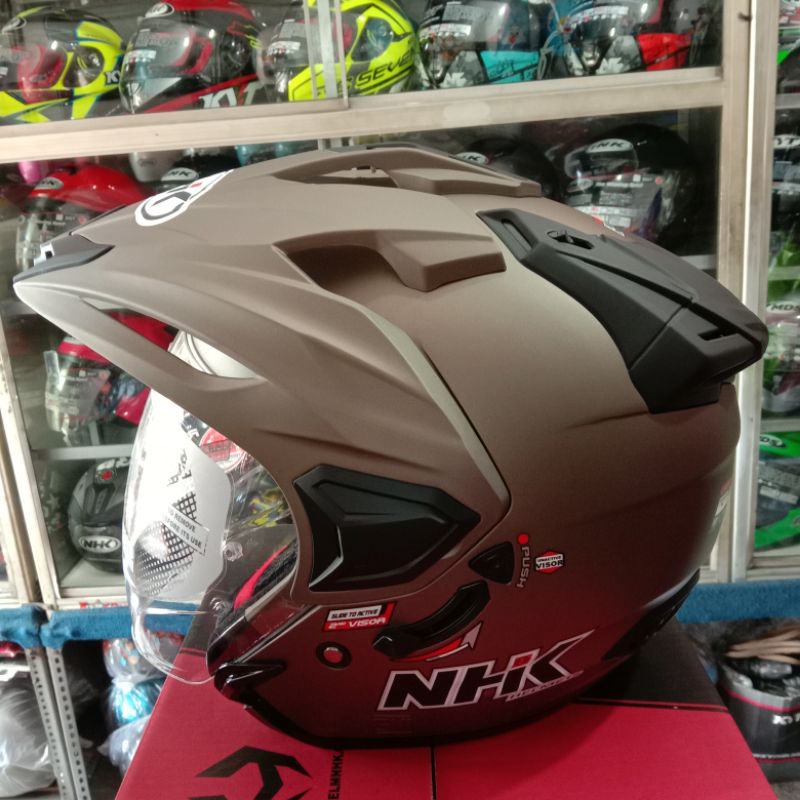 Jual helm NHK PREDATOR CRYPTON STAR GREY DOFF | Shopee Indonesia