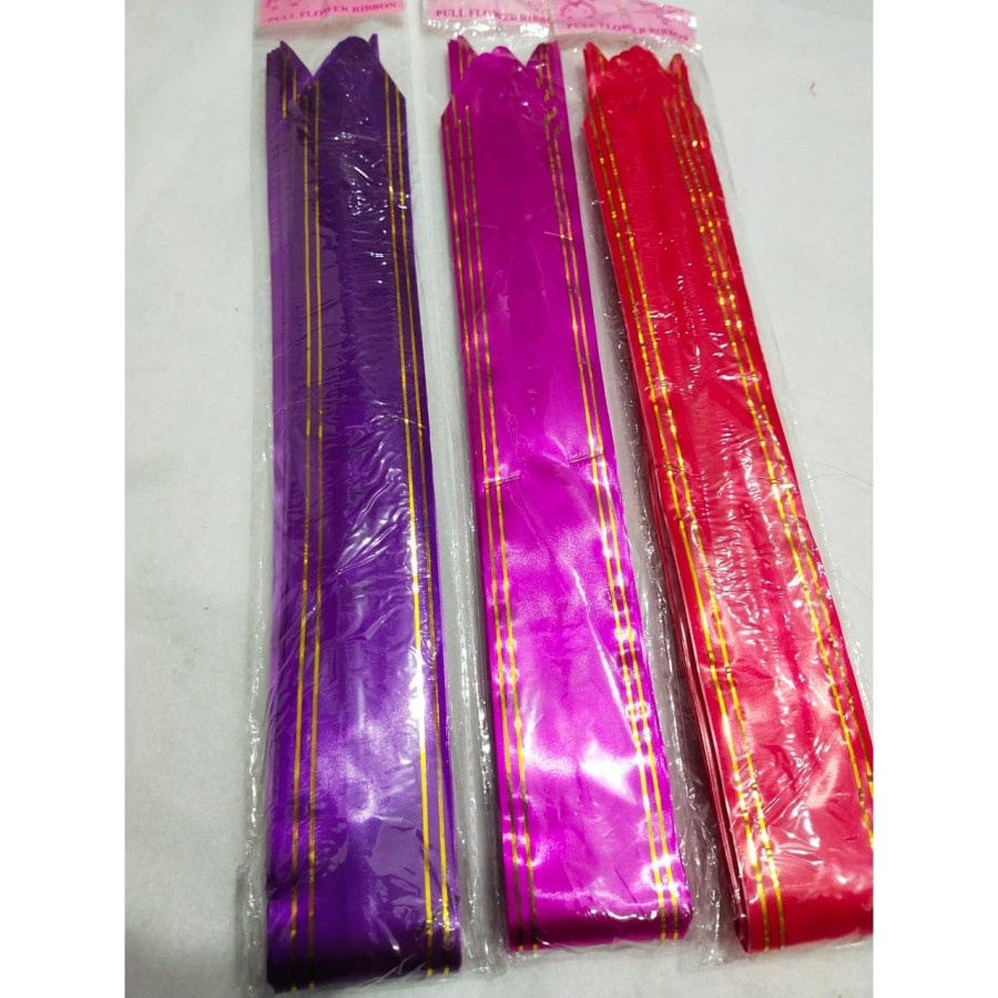Jual Pita tarik / pita serut / pita kado / pita sovenir 50cm ( isi10pcs ...