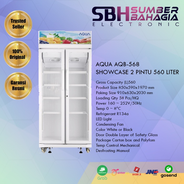 Jual AQUA AQB-568 SHOWCASE 2 PINTU 560 LITER (NEW) (KHUSUS BANDUNG ...