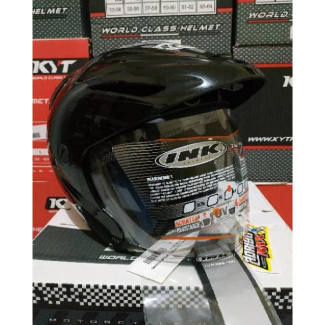 HELM INK CX22 ORIGINAL SOLID BLACK METALIK HELM INK CX 22 POLOS HITAM ...