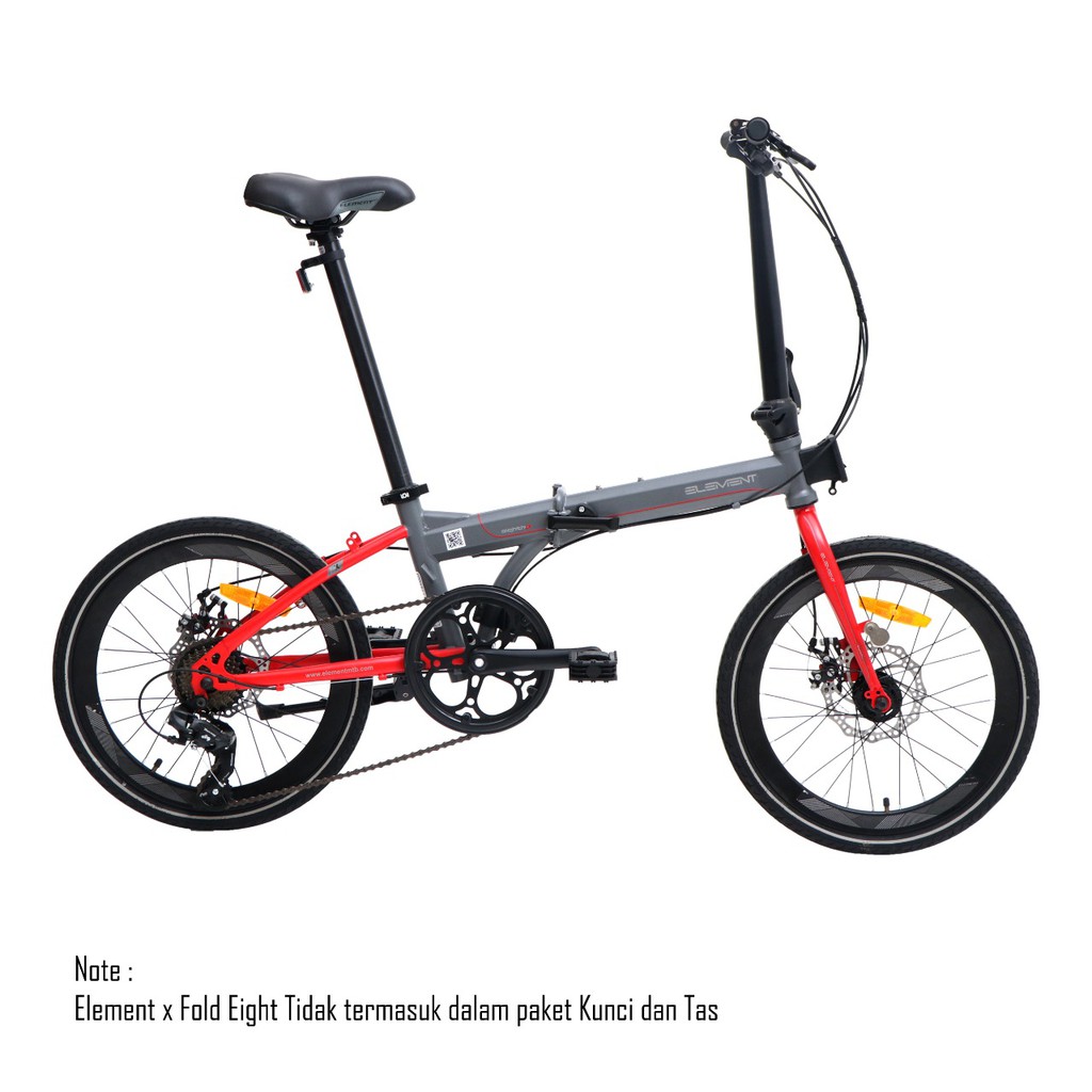 Jual SEPEDA LIPAT FOLDING 20 ELEMENT FOLDX 8 ABU MERAH | Shopee Indonesia