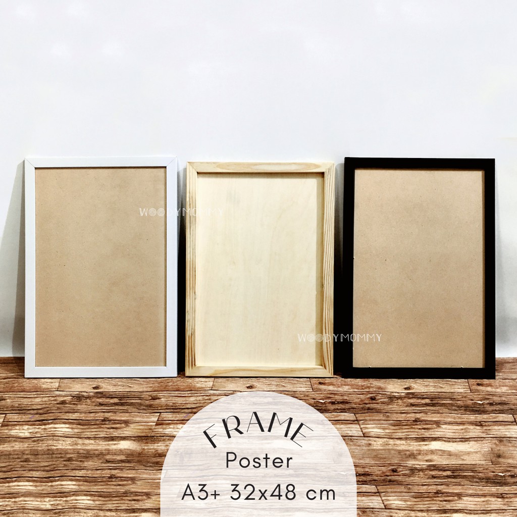 Jual Frame Poster A3+ 32x48 cm A3 plus - Bingkai Kayu Pinus Natural ...