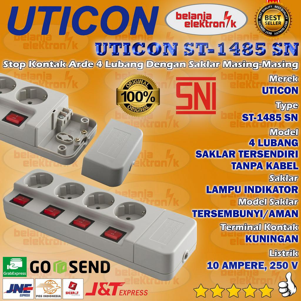 Jual STOP KONTAK ARDE 4 LUBANG SAKLAR TERSENDIRI TANPA KABEL UTICON ST ...
