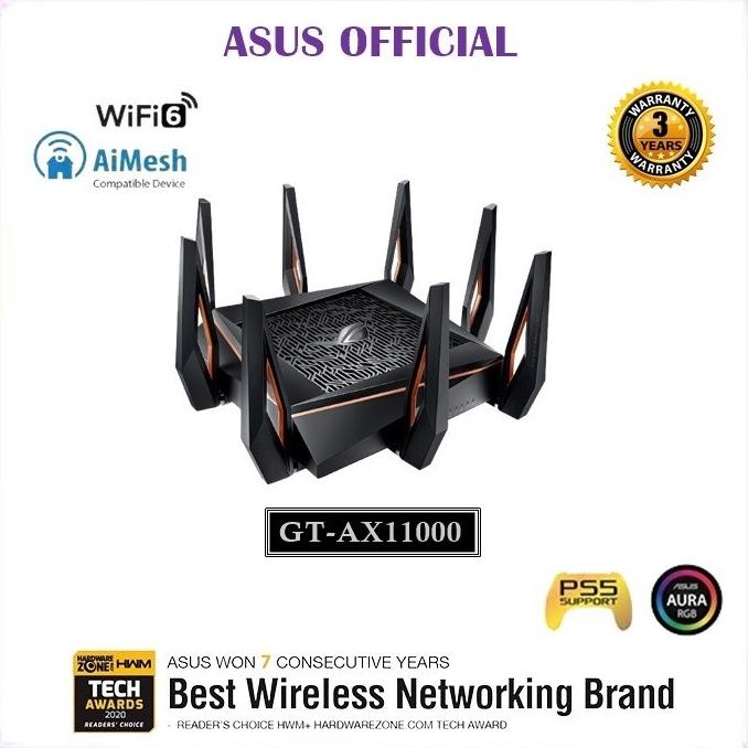 Jual ASUS ROG Rapture GT-AX11000 Tri-Band Gaming WiFi 6 Router GT ...