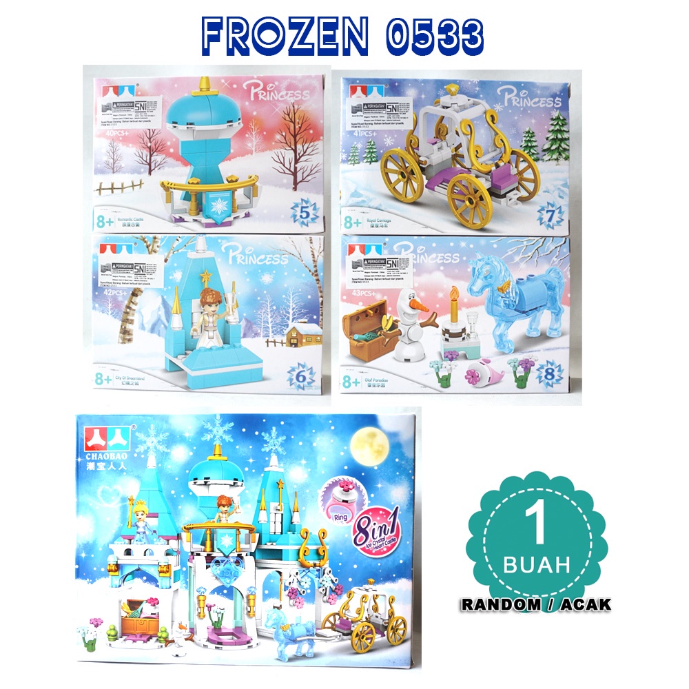 Jual Mainan Brick Princess Frozen - random - SATUAN - BRICK FROZEN 0533 ...