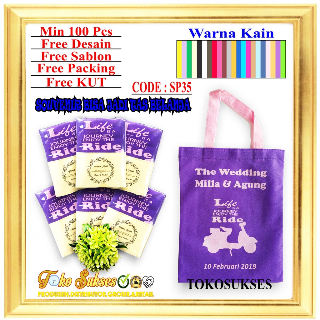 Jual Souvenir Pernikahan Totebag Undangan Ucapan Terima Kasih Wedding ...
