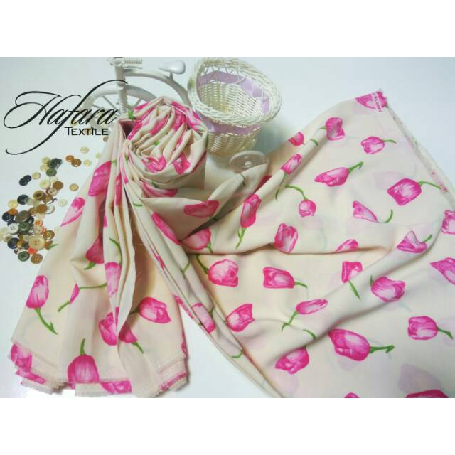 Jual Kain versace crepe Tulip (baby pink) (0.5m) | Shopee Indonesia