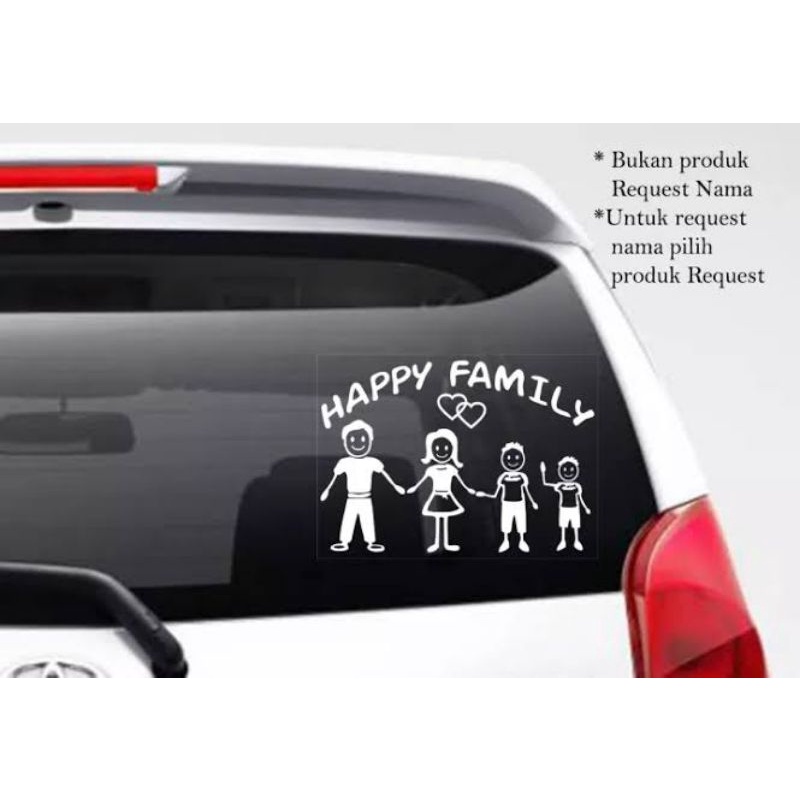 Jual stiker mobil happy family/stiker kaca mobil/ stiker cutting ... Jual stiker mobil happy family/stiker kaca mobil/ stiker cutting ...